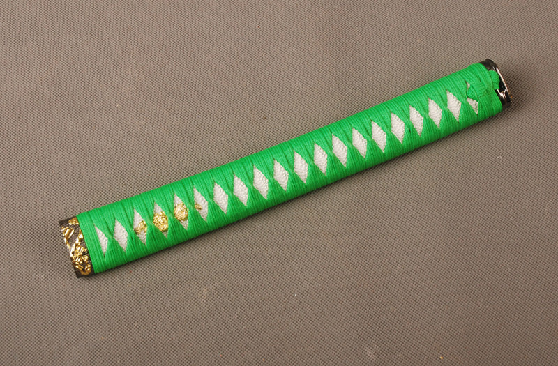 Handle Tsuka Green Synthetic Silk Cord White Rayskin For Japanese Samu ...
