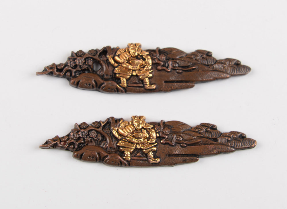 Brass Plated Gold/Silver Menuki For Japanese Samurai Swords MEG15 – SHIJIAN